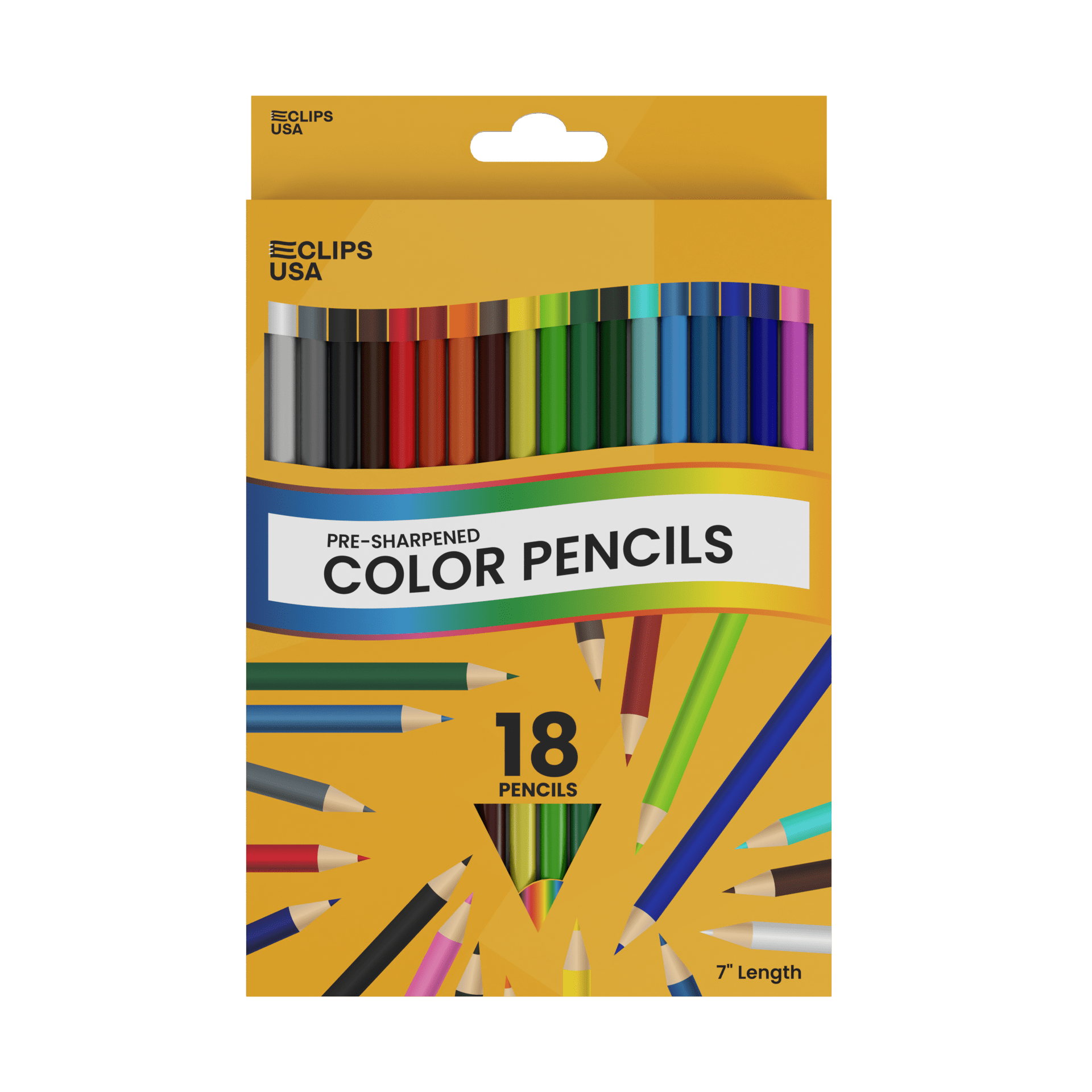 48 Units: E-Clips USA Colored Pencils