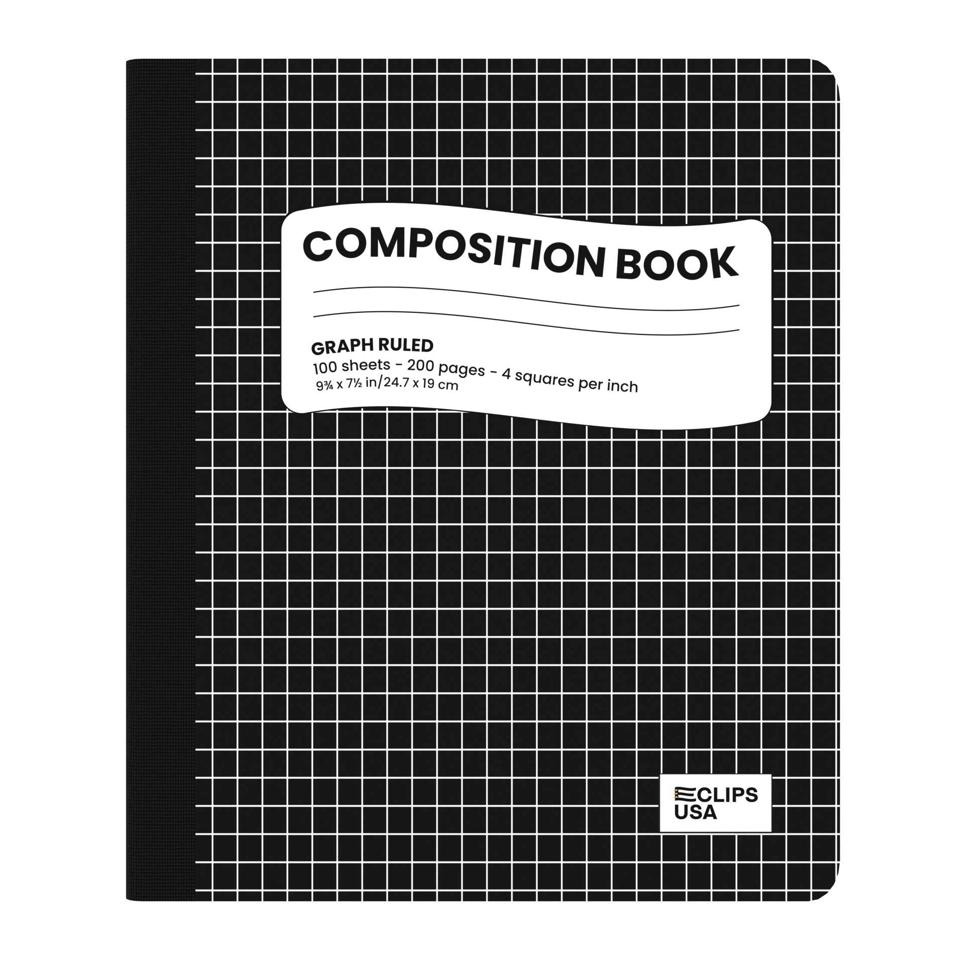 48 Units: E-Clips USA Black Composition Notebook