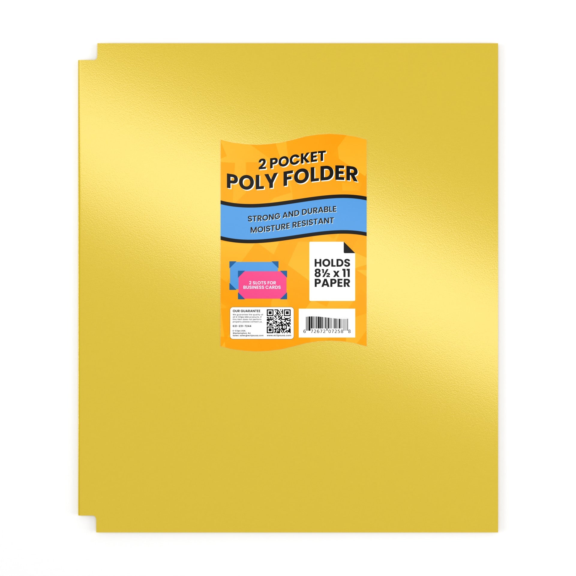 48 Units: E-Clips USA Yellow Poly Pocket Folder