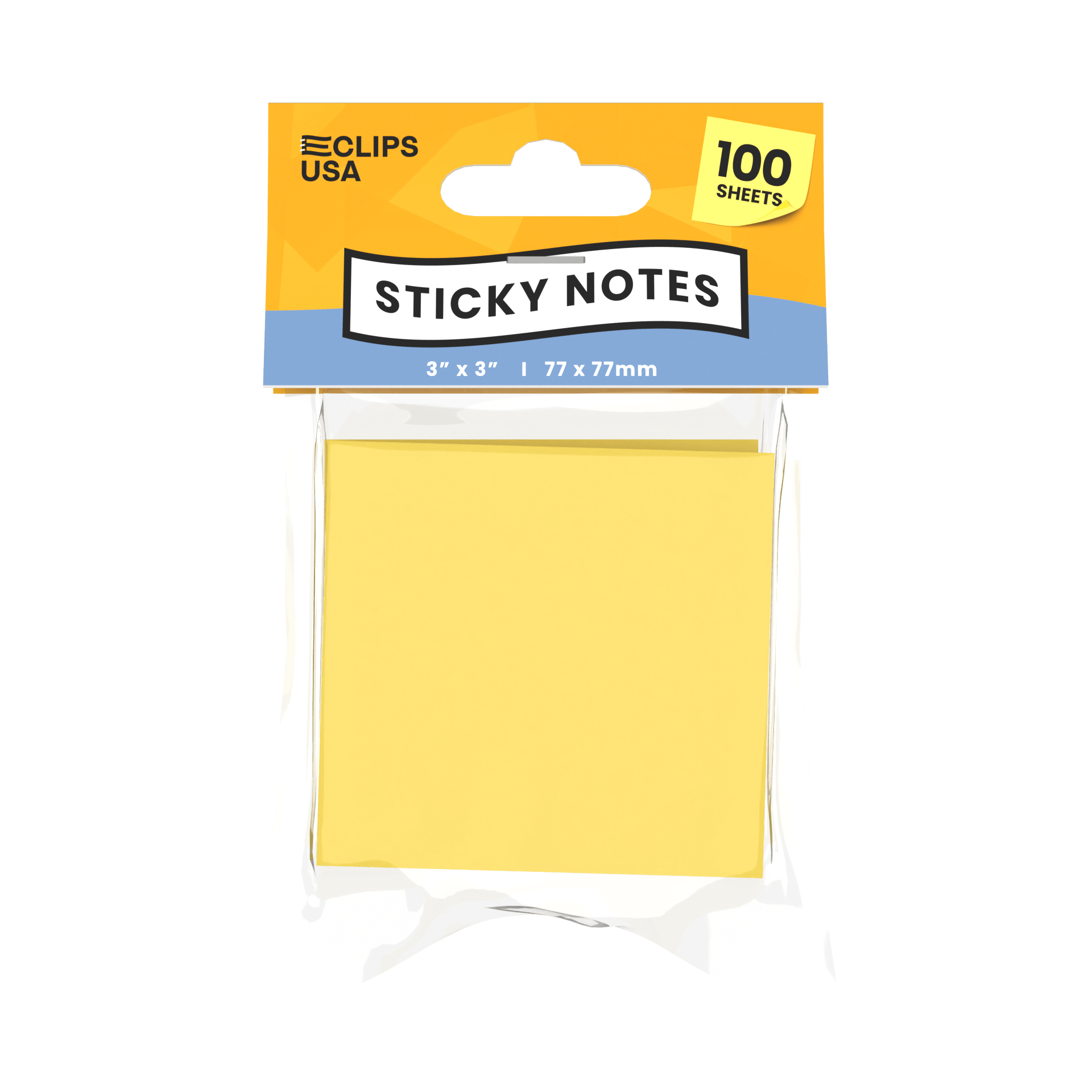 60 Units: E-Clips USA Yellow Sticky Notes