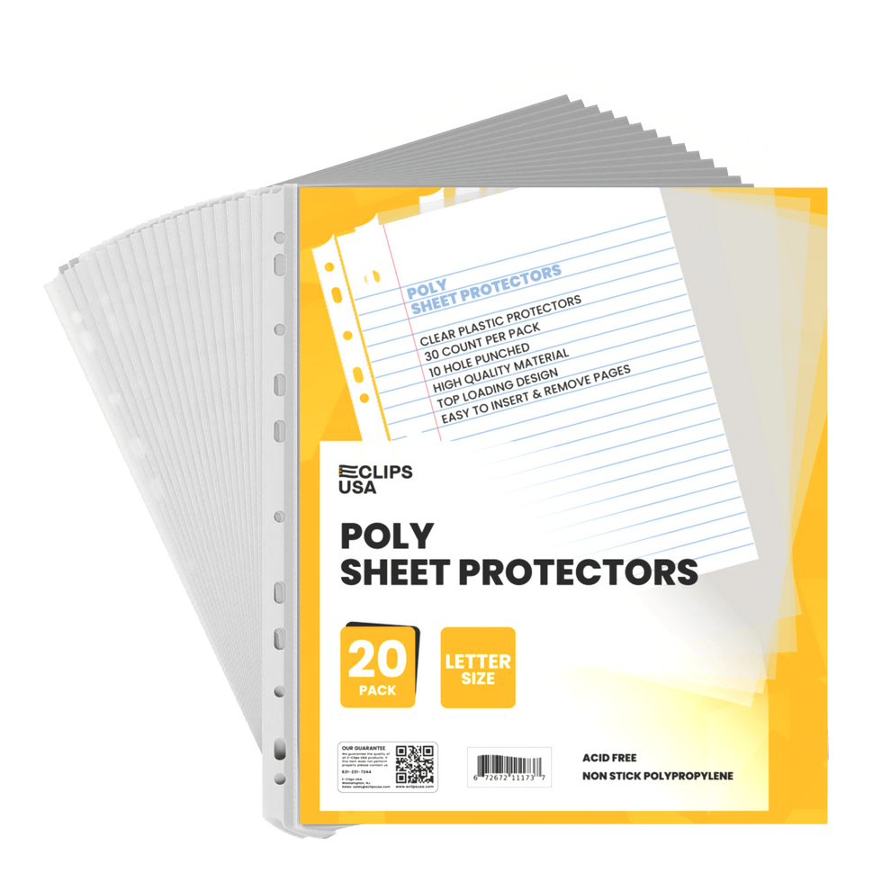 1440 Count: E-Clips USA Clear Poly Sheet Protectors