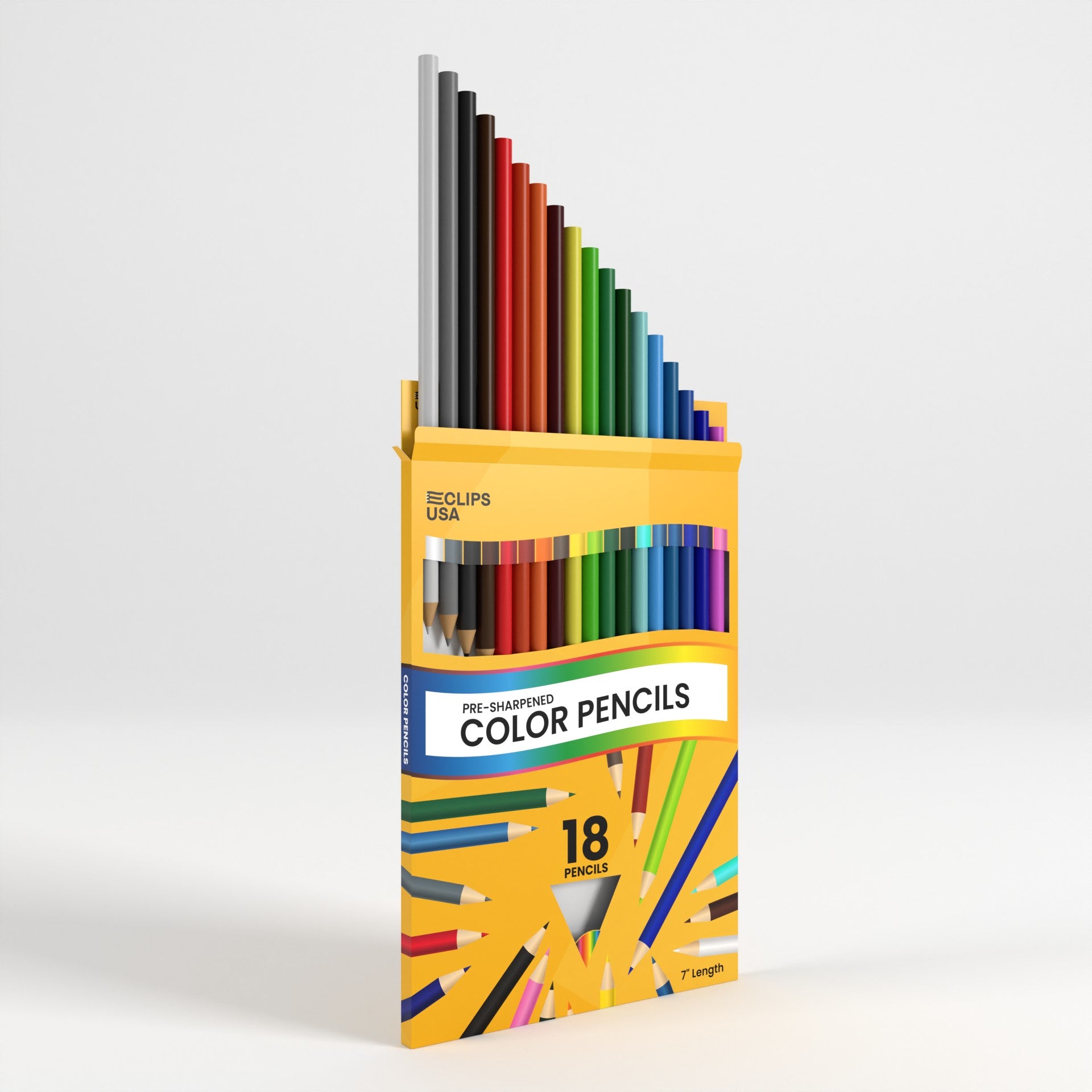 48 Units: E-Clips USA Colored Pencils