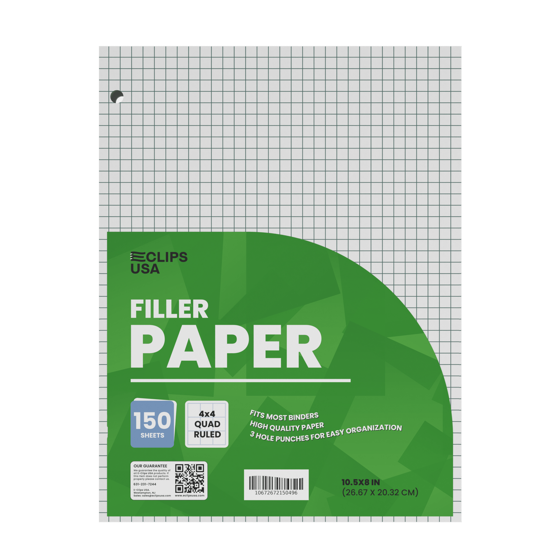 16200 Count: E-Clips USA Quad-Ruled Filler Paper