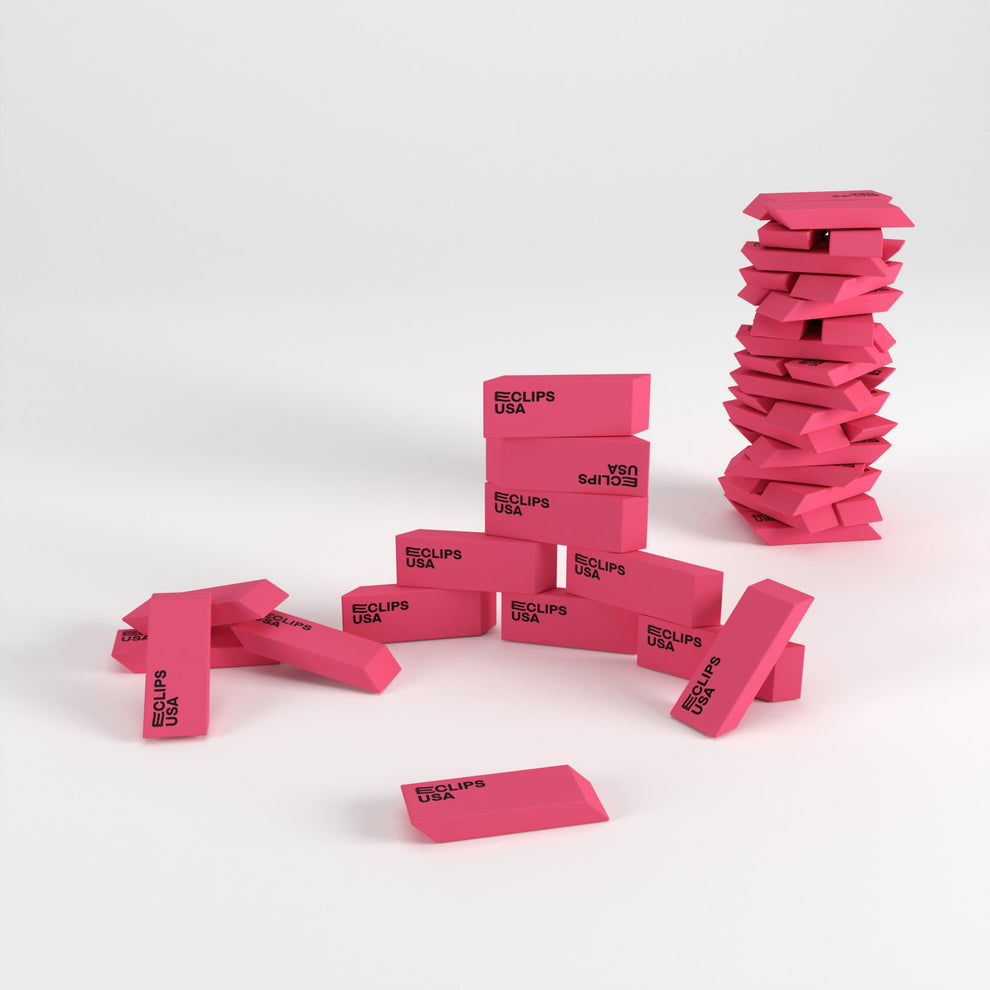 500 Units: E-Clips USA Classic Pink Erasers
