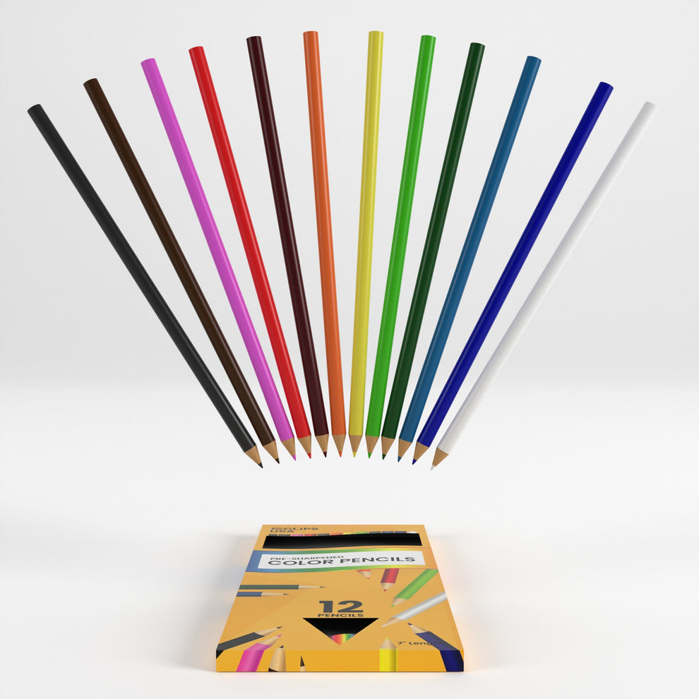 72 Units: E-Clips USA Colored Pencils