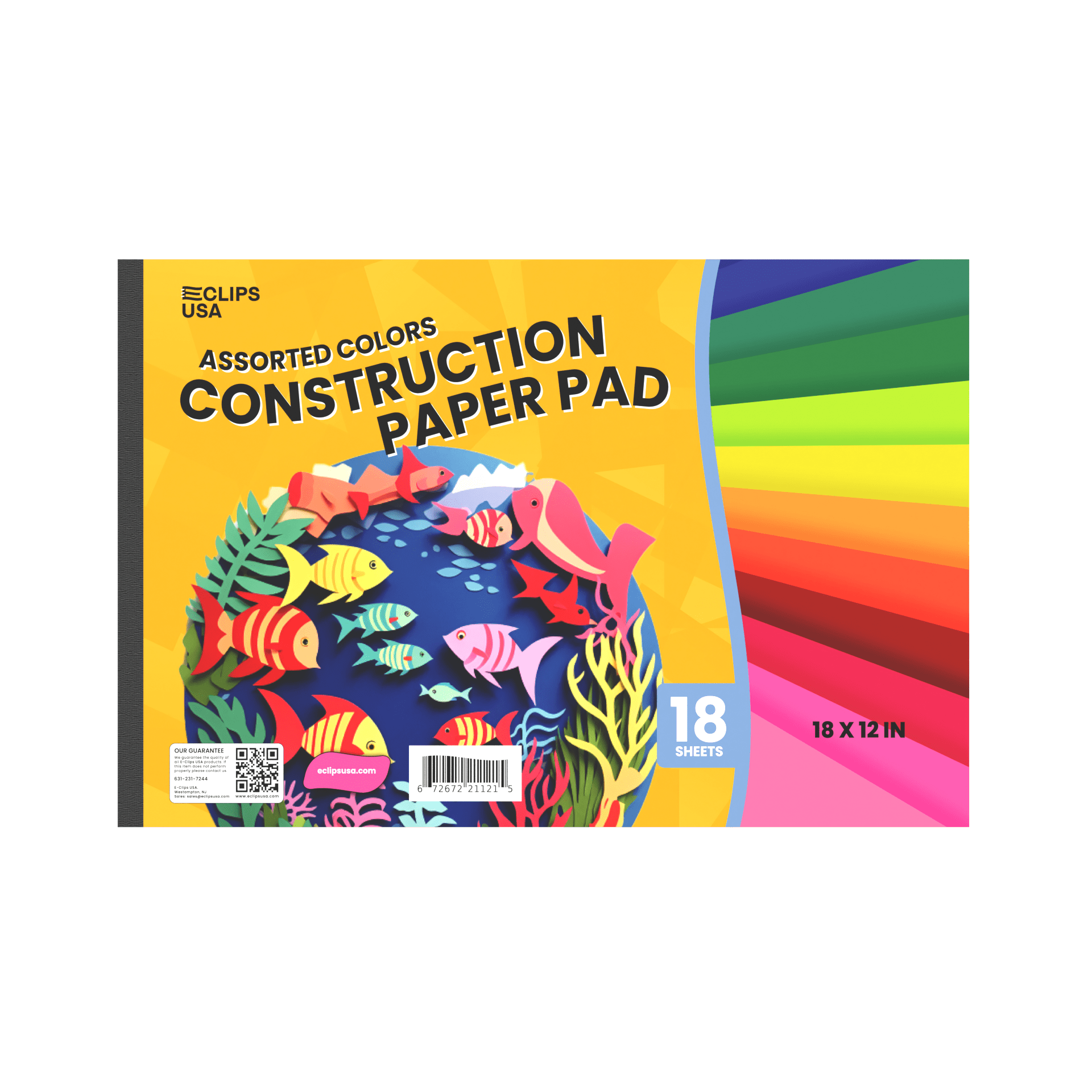 864 Count: E-Clips USA Construction Paper Pad