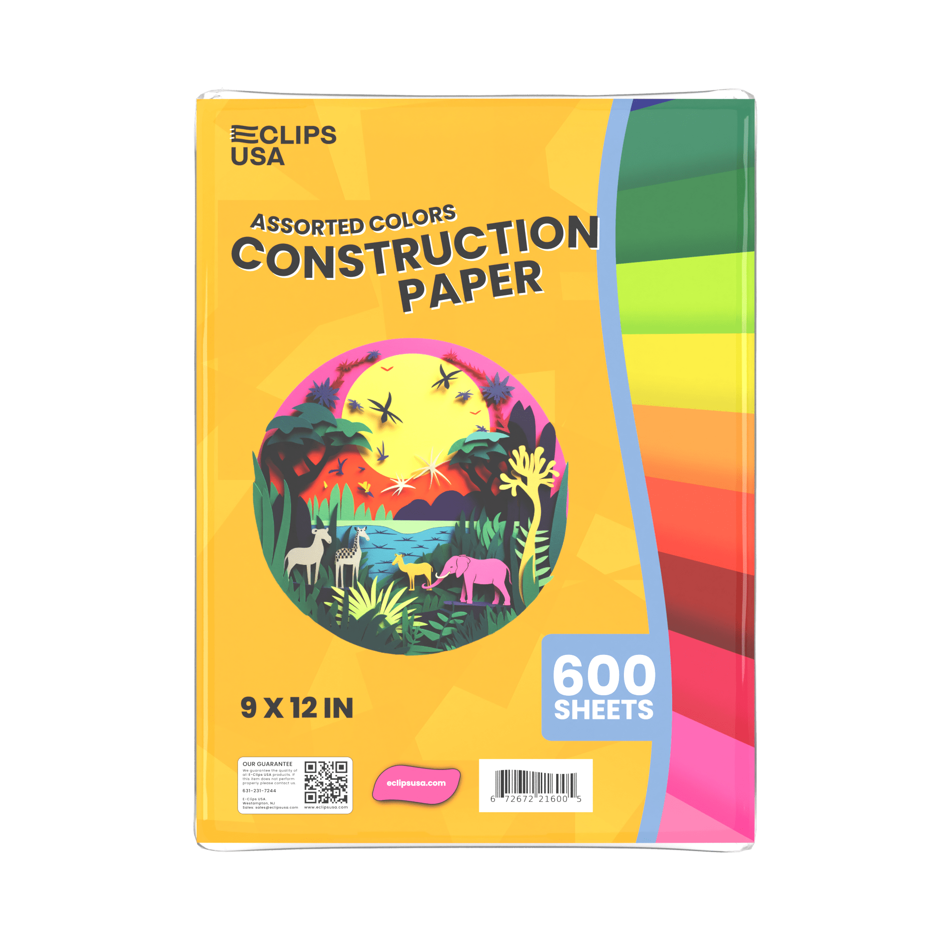 9 x 12 Inch Construction Paper - 8 Assorted Colors – E-Clips USA