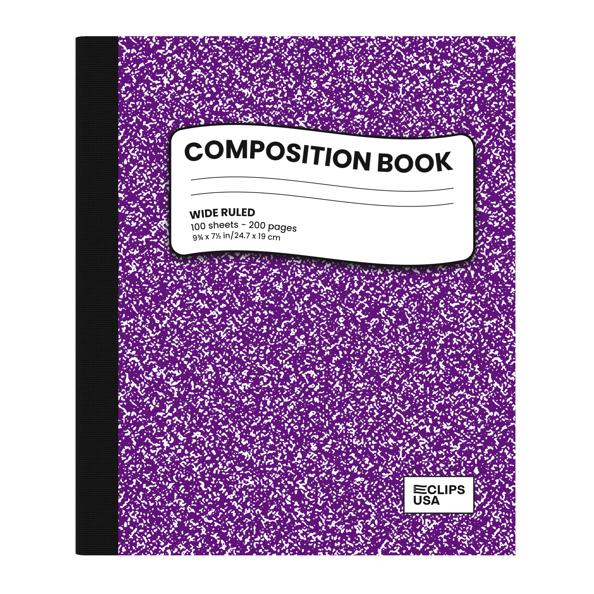48 Units: E-Clips USA Purple Marble Composition Notebook
