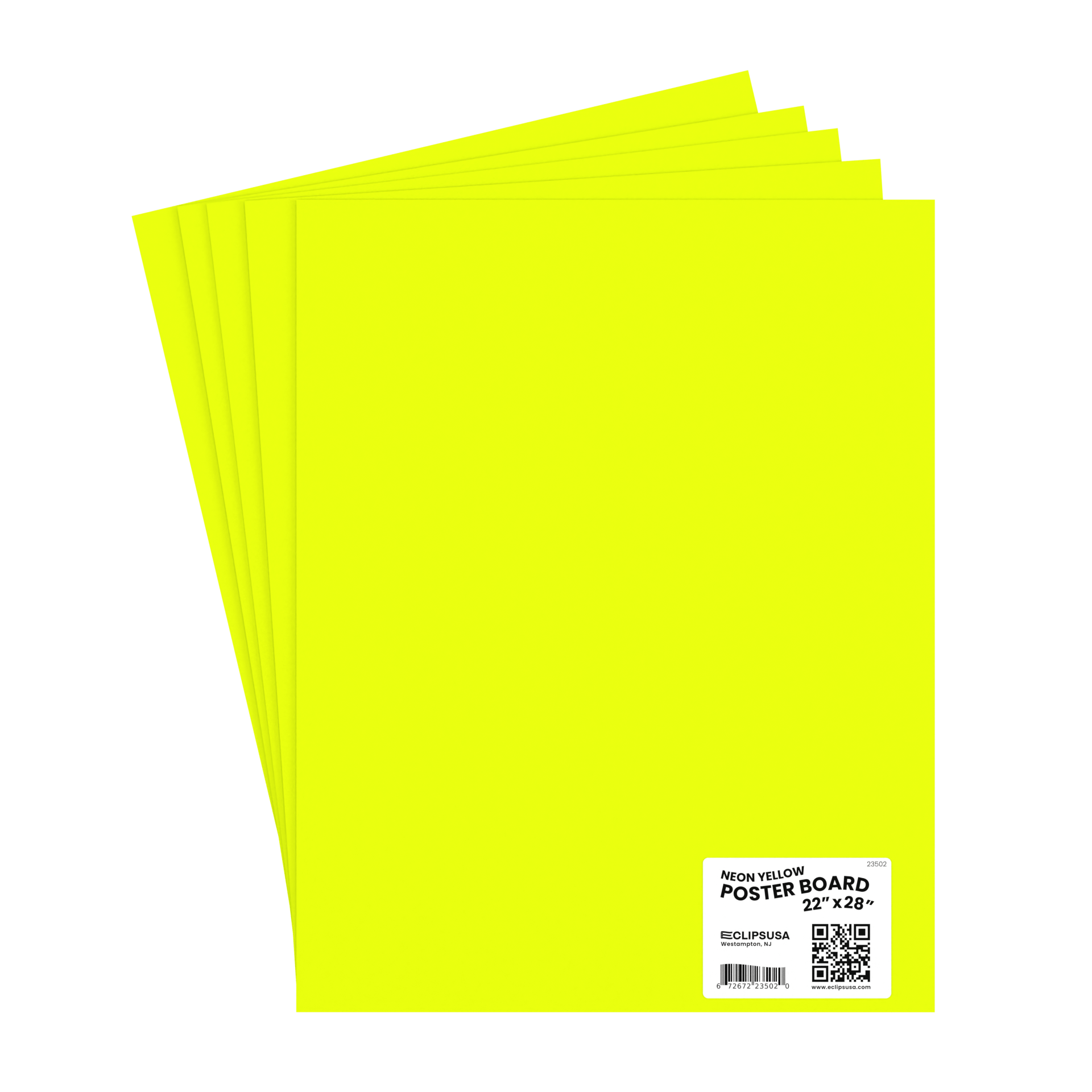 50 Units: E-Clips USA Large Neon-Yellow Poster Boards