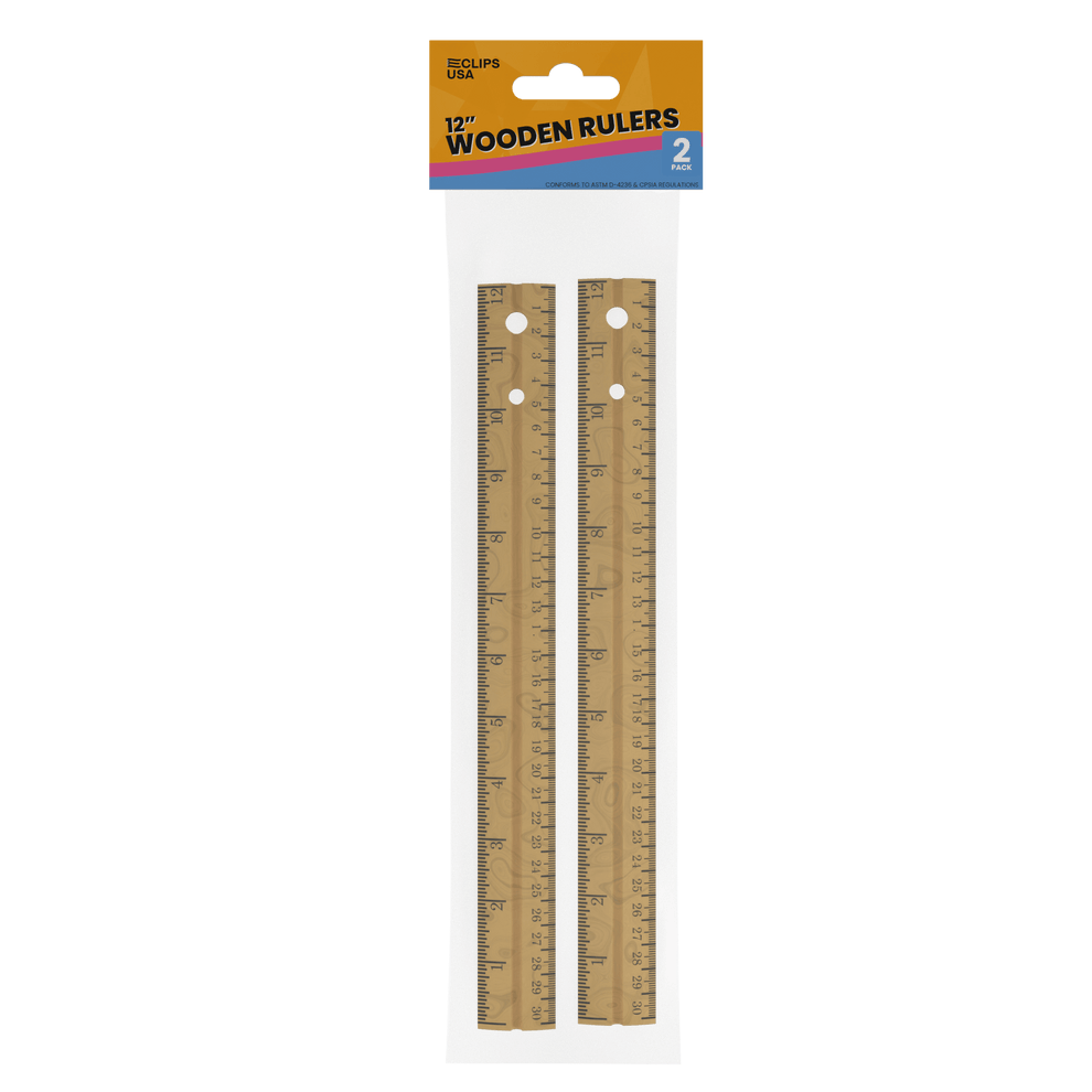 96 Count: E-Clips USA 12-Inch Wooden Ruler