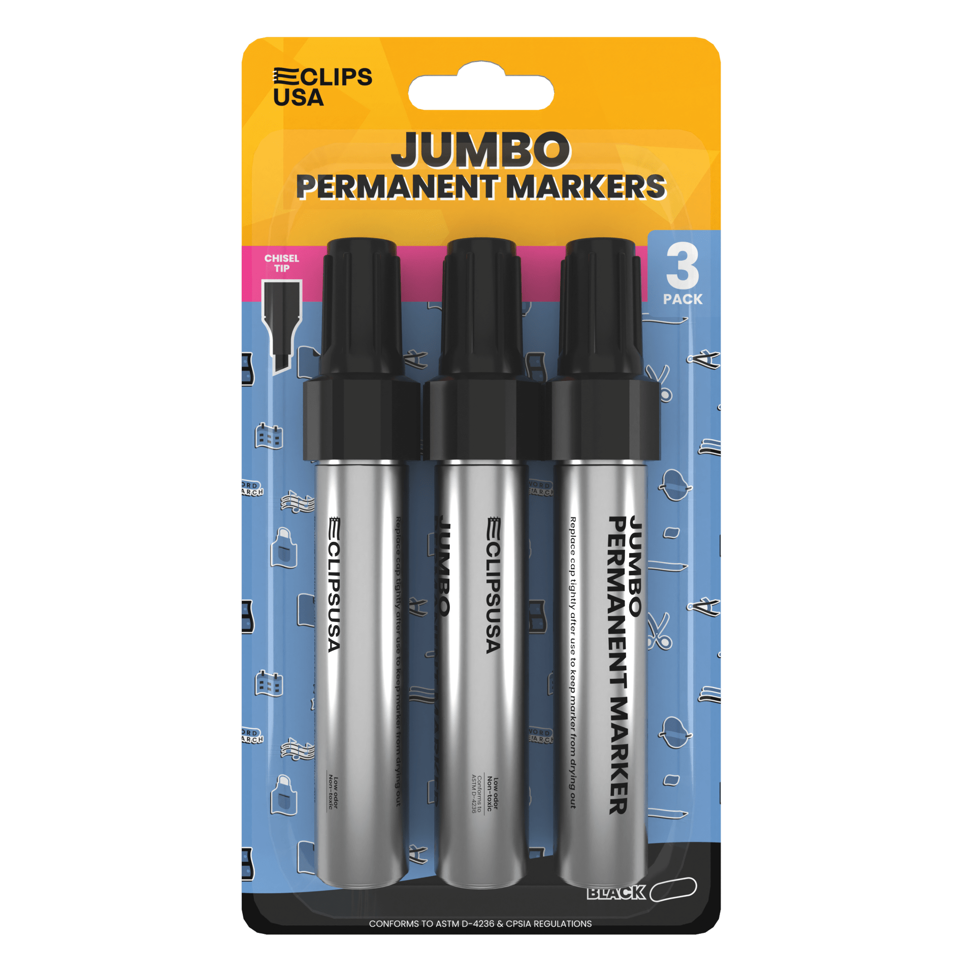 108 Count: E-Clips USA Jumbo Permanent Markers