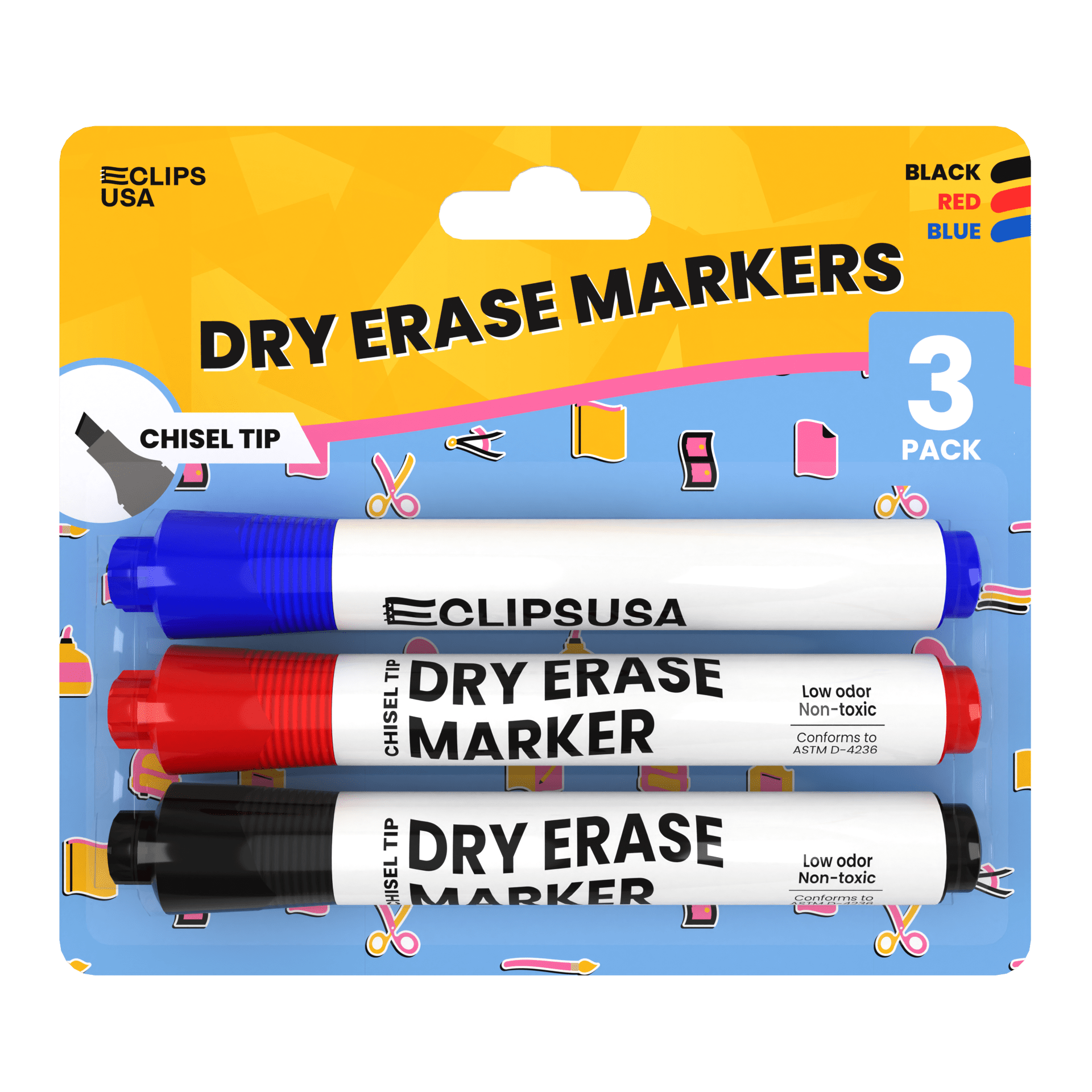 108 Count: E-Clips USA Dry Erase Markers