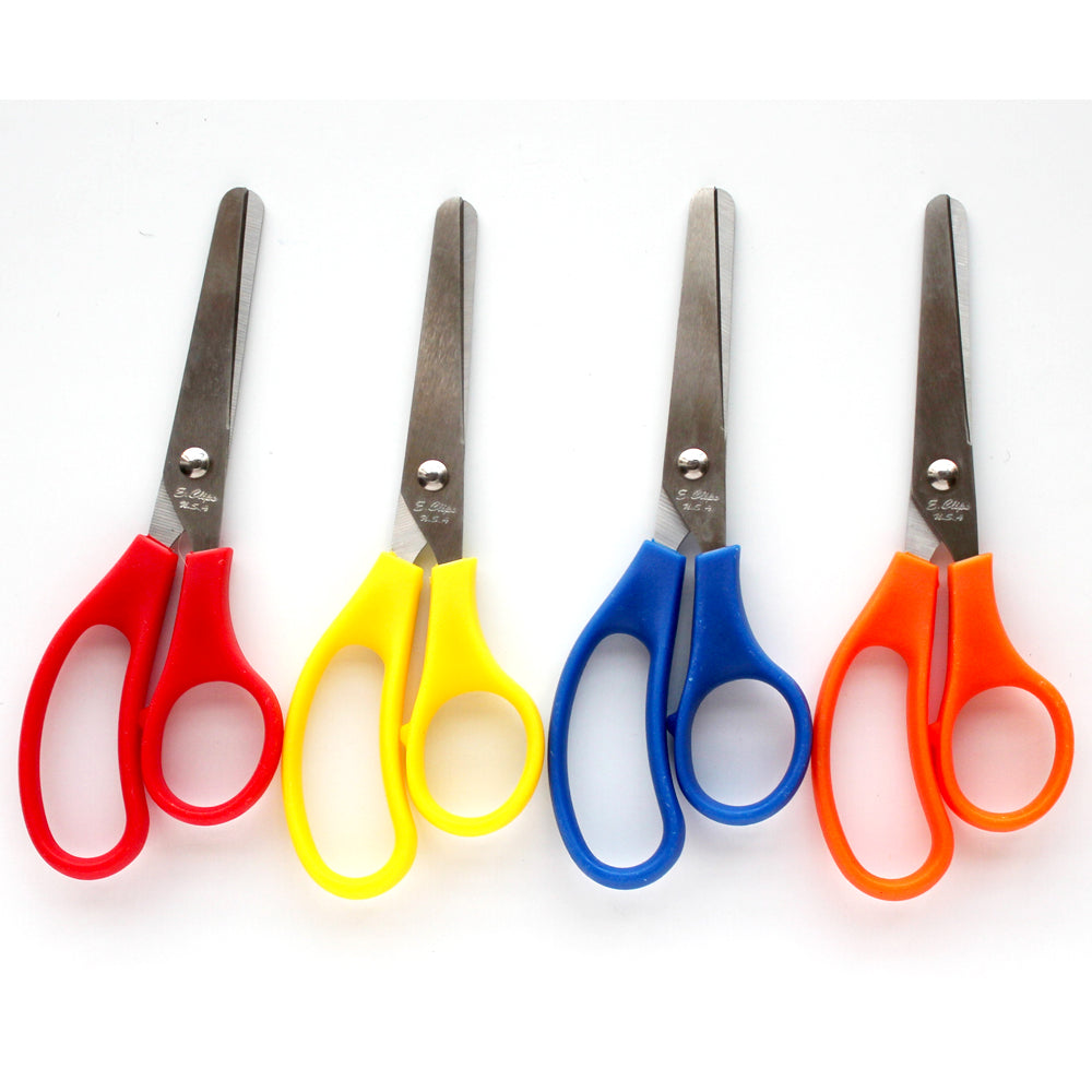 Assortment of 5" Pointed Tip Egronomic Scissors in Red, Blue, Yellow ...
