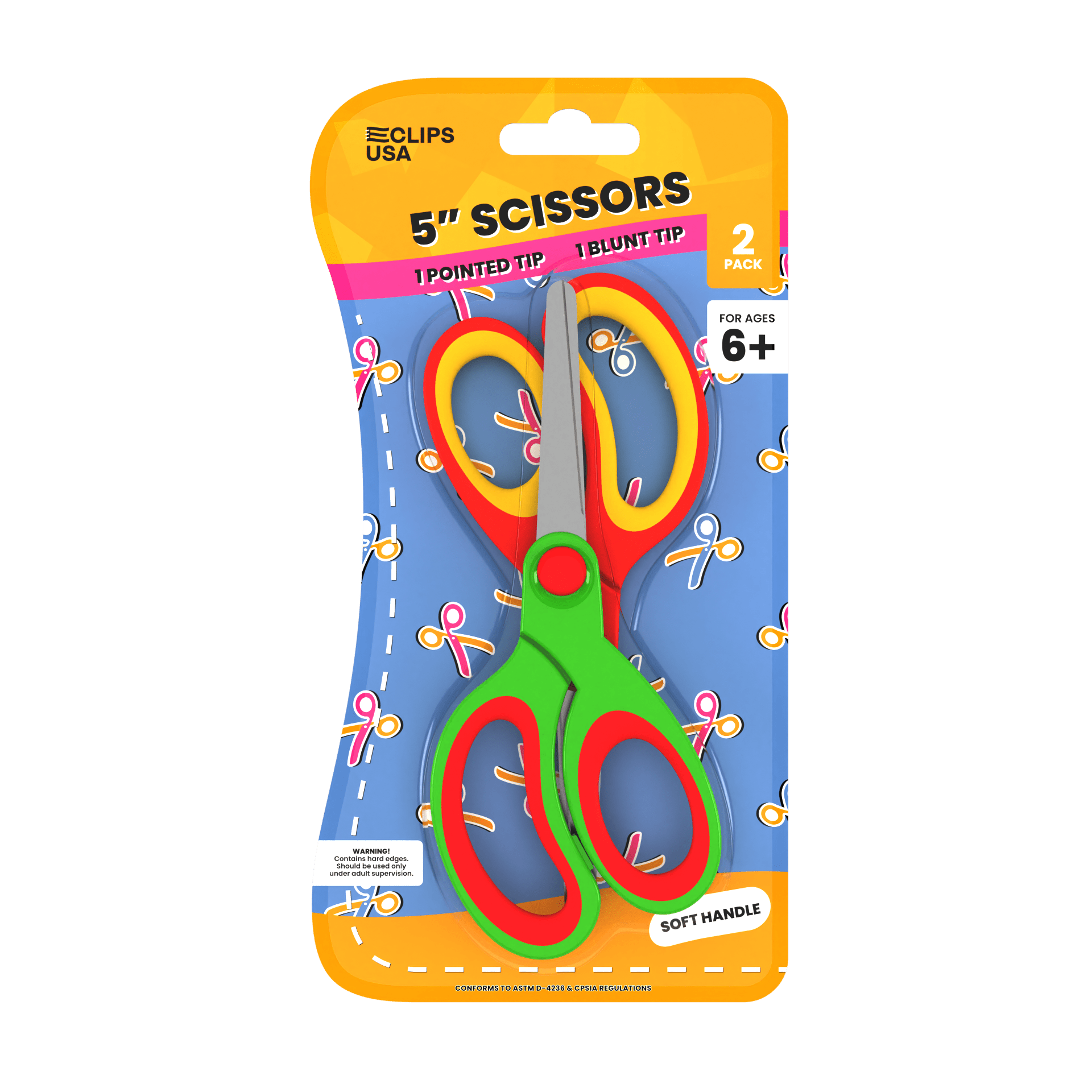 Kids Assorted Colors Scissors | E-Clips USA