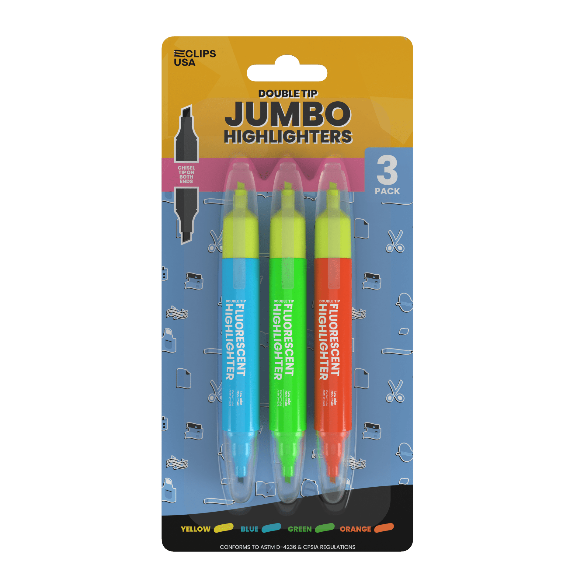 Jumbo Fluorescent Highlighter Pen | E-Clips USA