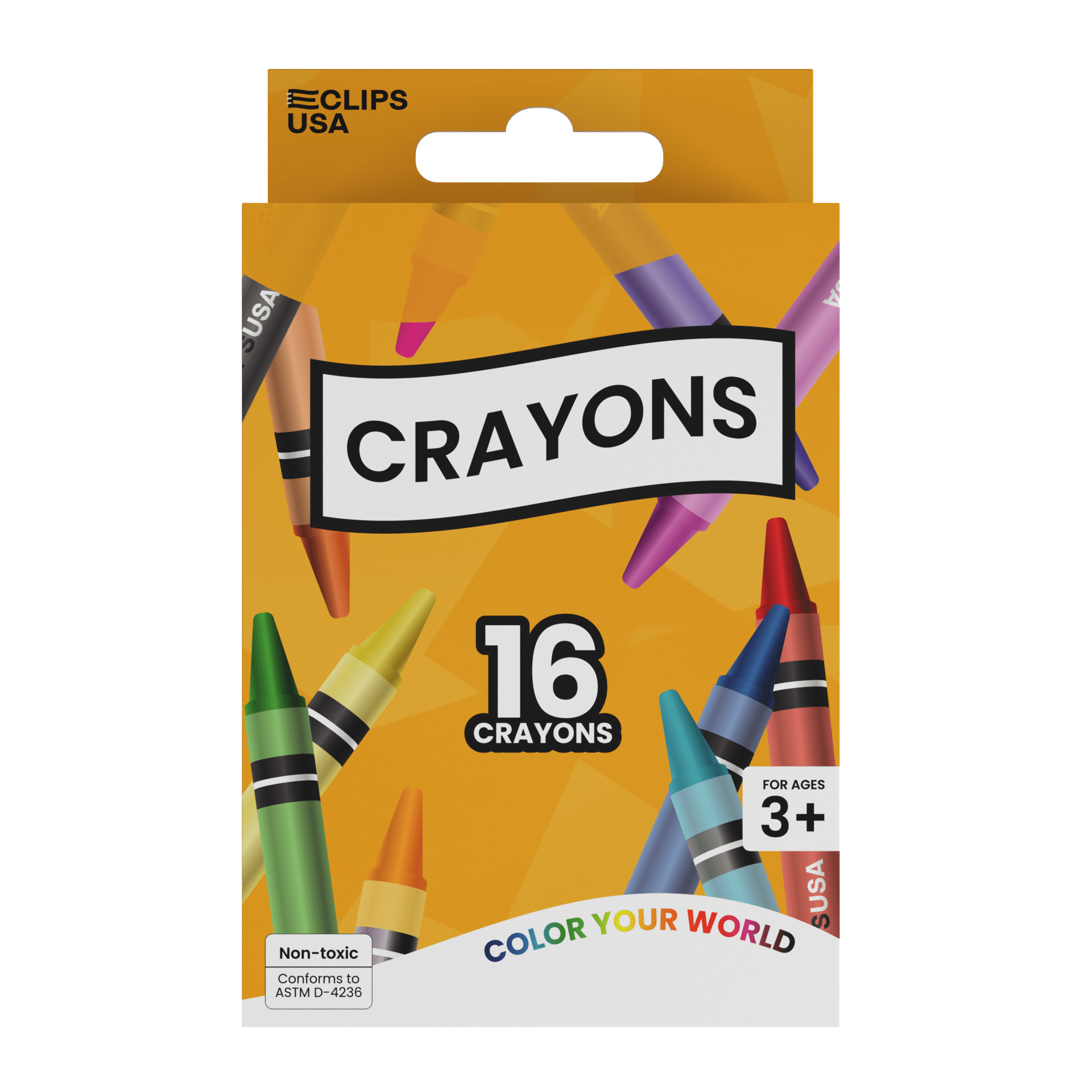 16-Count Standard Crayons | E-Clips USA