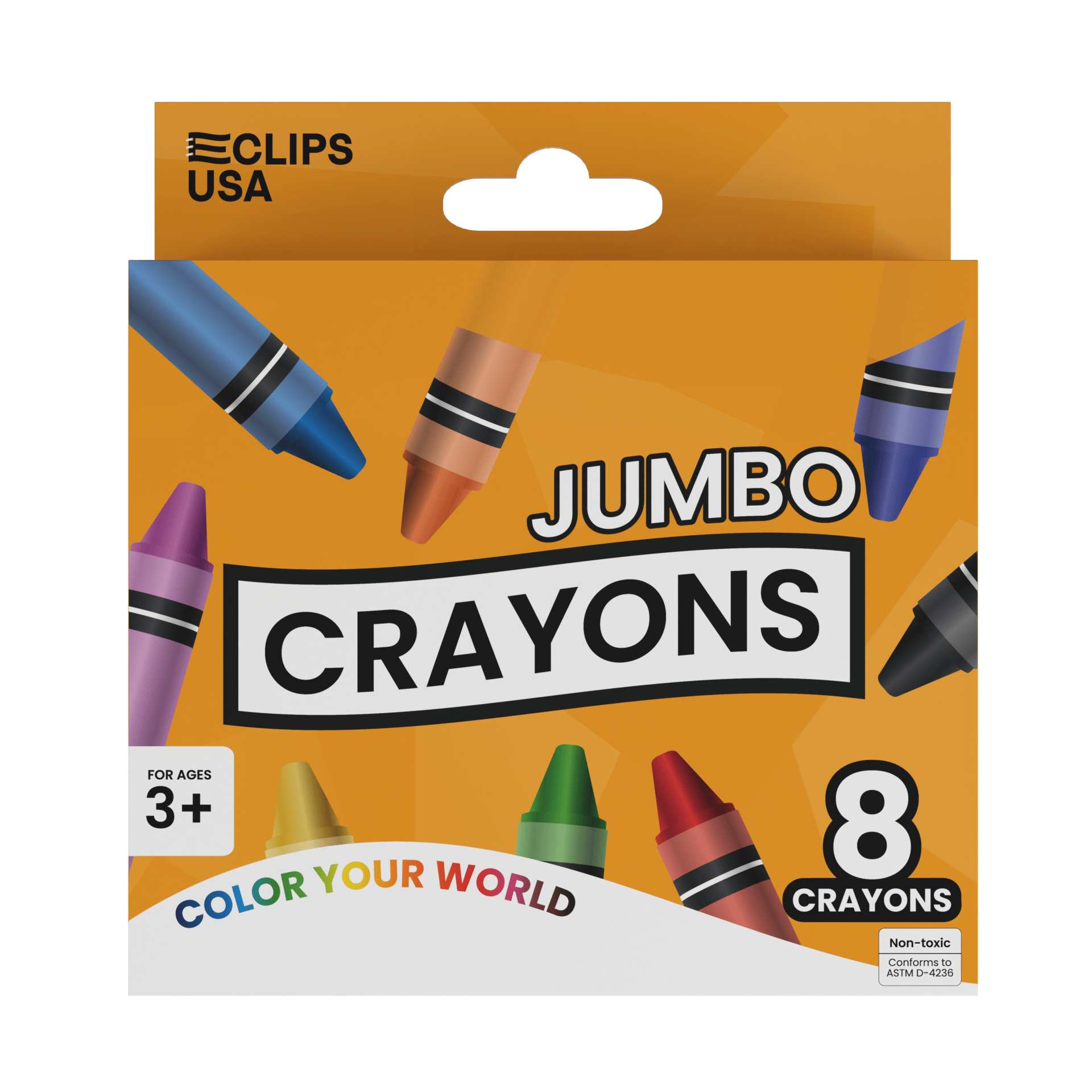 72 Units: E-Clips USA Jumbo Crayons