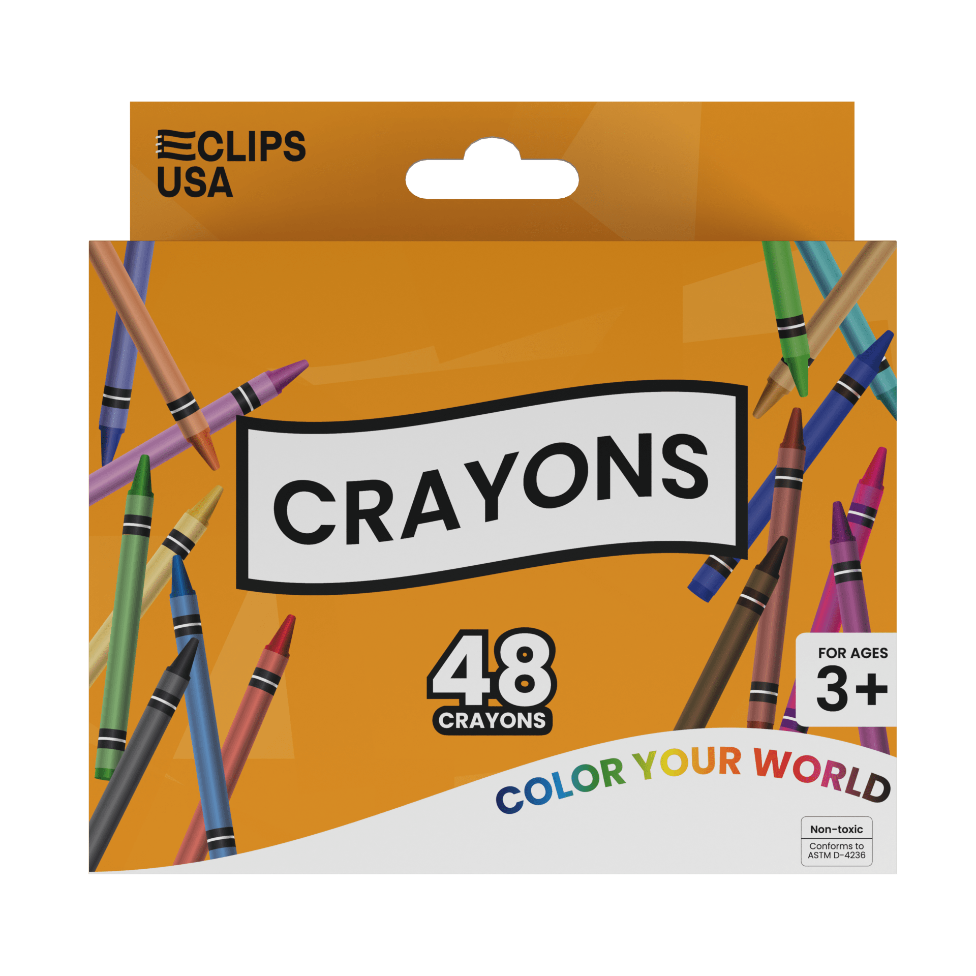 48 Units: E-Clips USA Standard Crayons