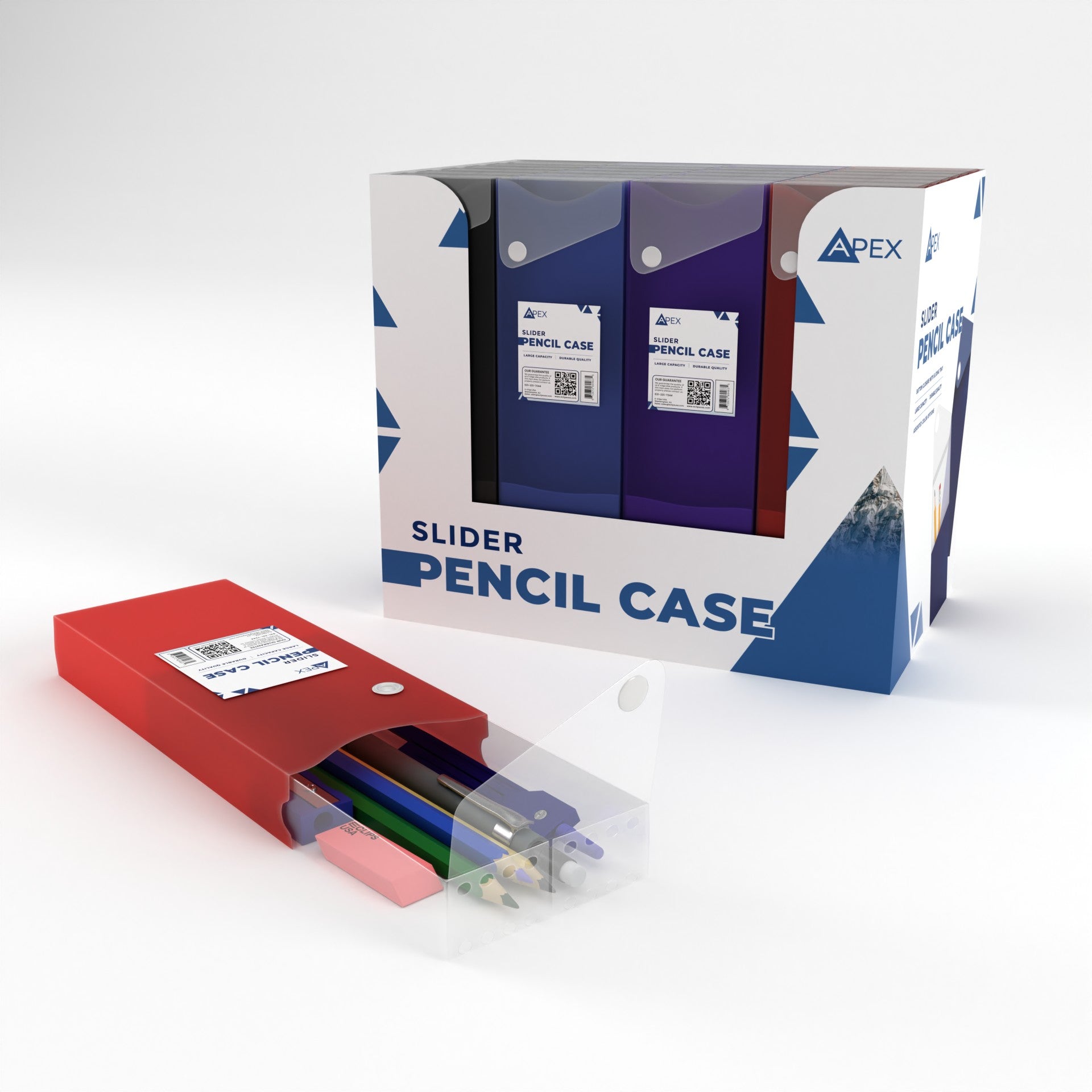 48 Units: E-Clips USA Slider Pencil Box