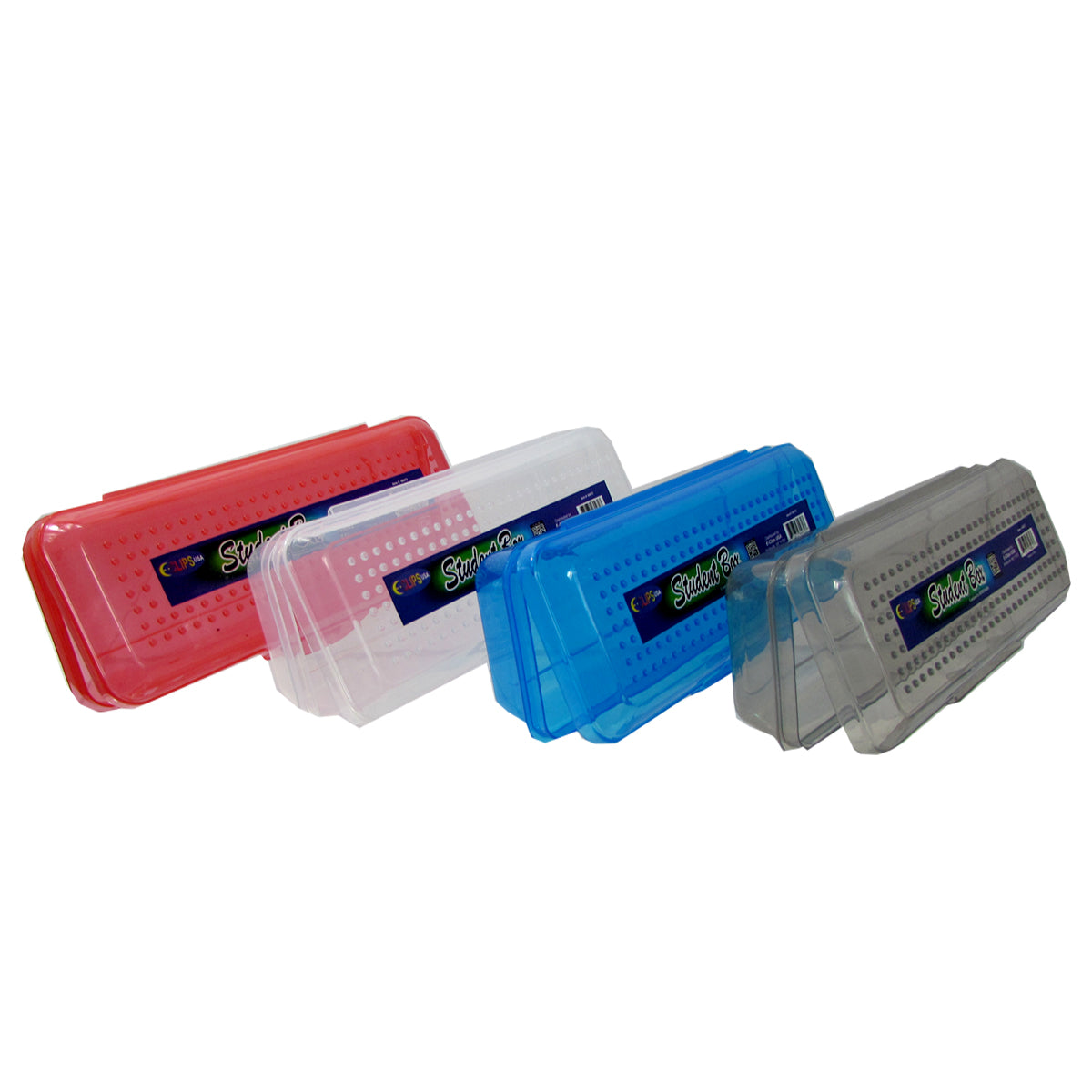 48 Units: E-Clips USA Clear Plastic Student Storage Box