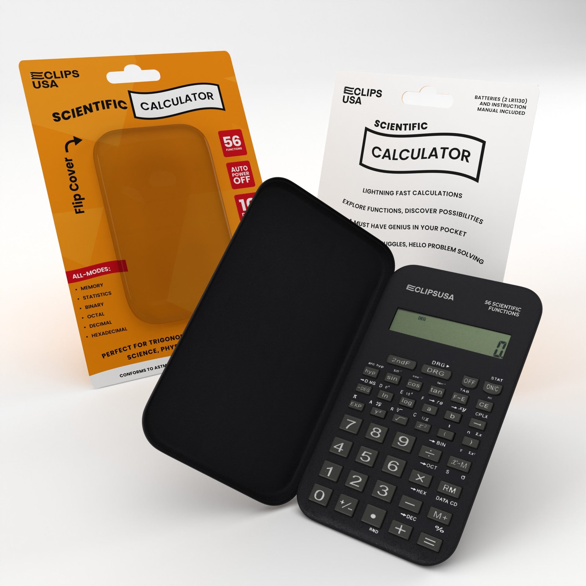 36 Units: E-Clips USA Pocket-Sized Scientific Calculator