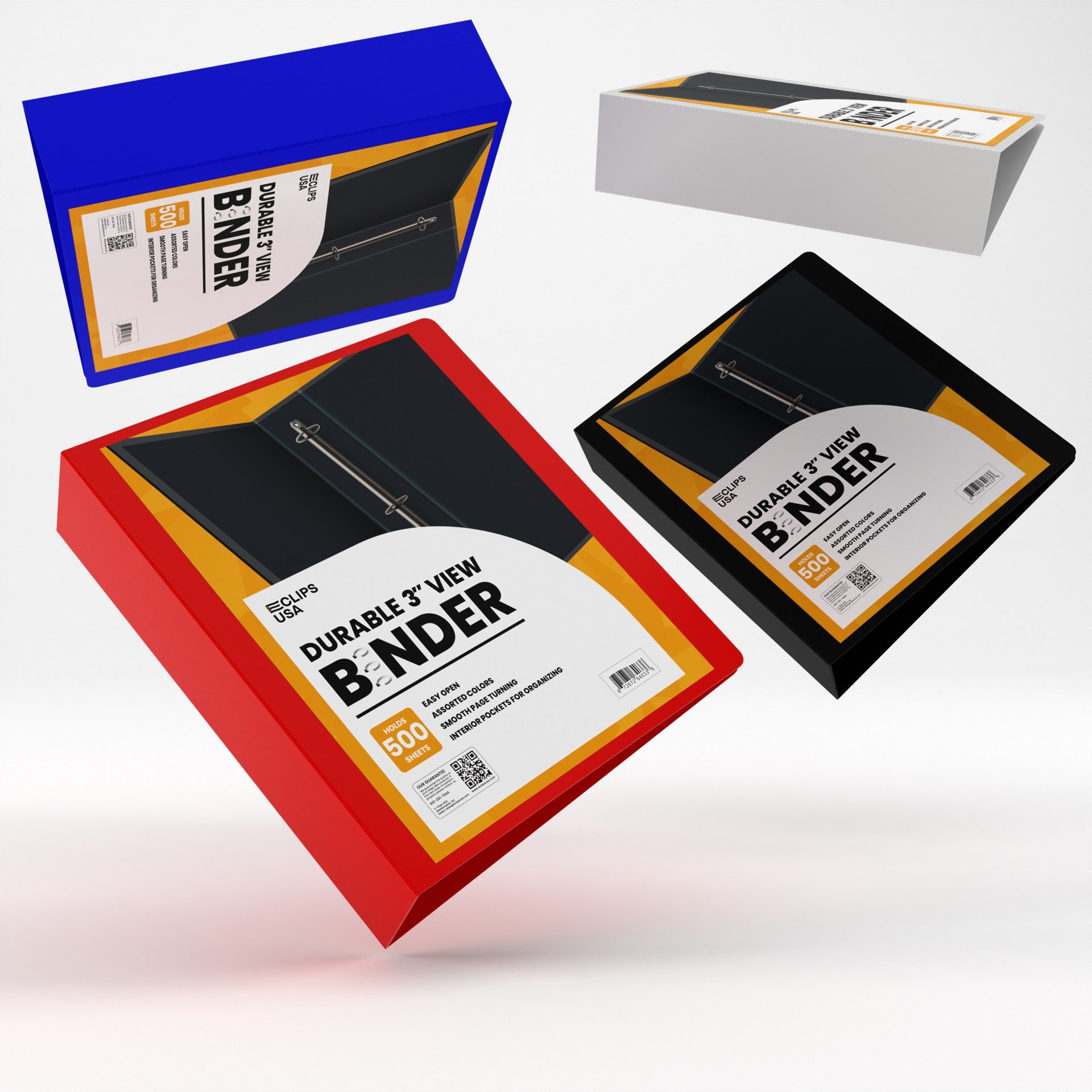 12 Units: E-Clips USA Durable View Binder