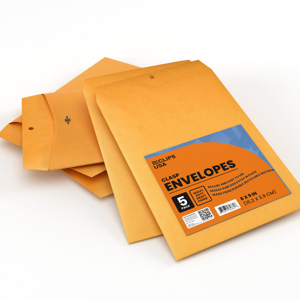 240 Count: E-Clips USA Kraft Clasp Envelopes