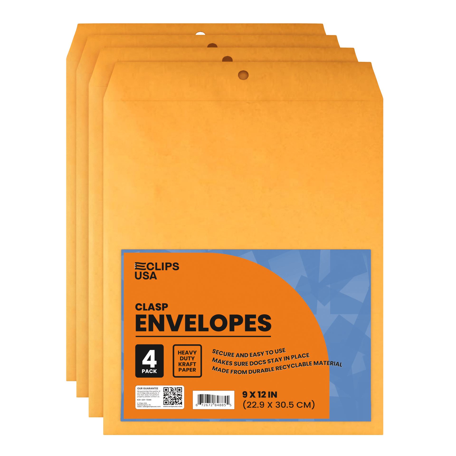 192 Count: E-Clips USA Kraft Clasp Envelopes